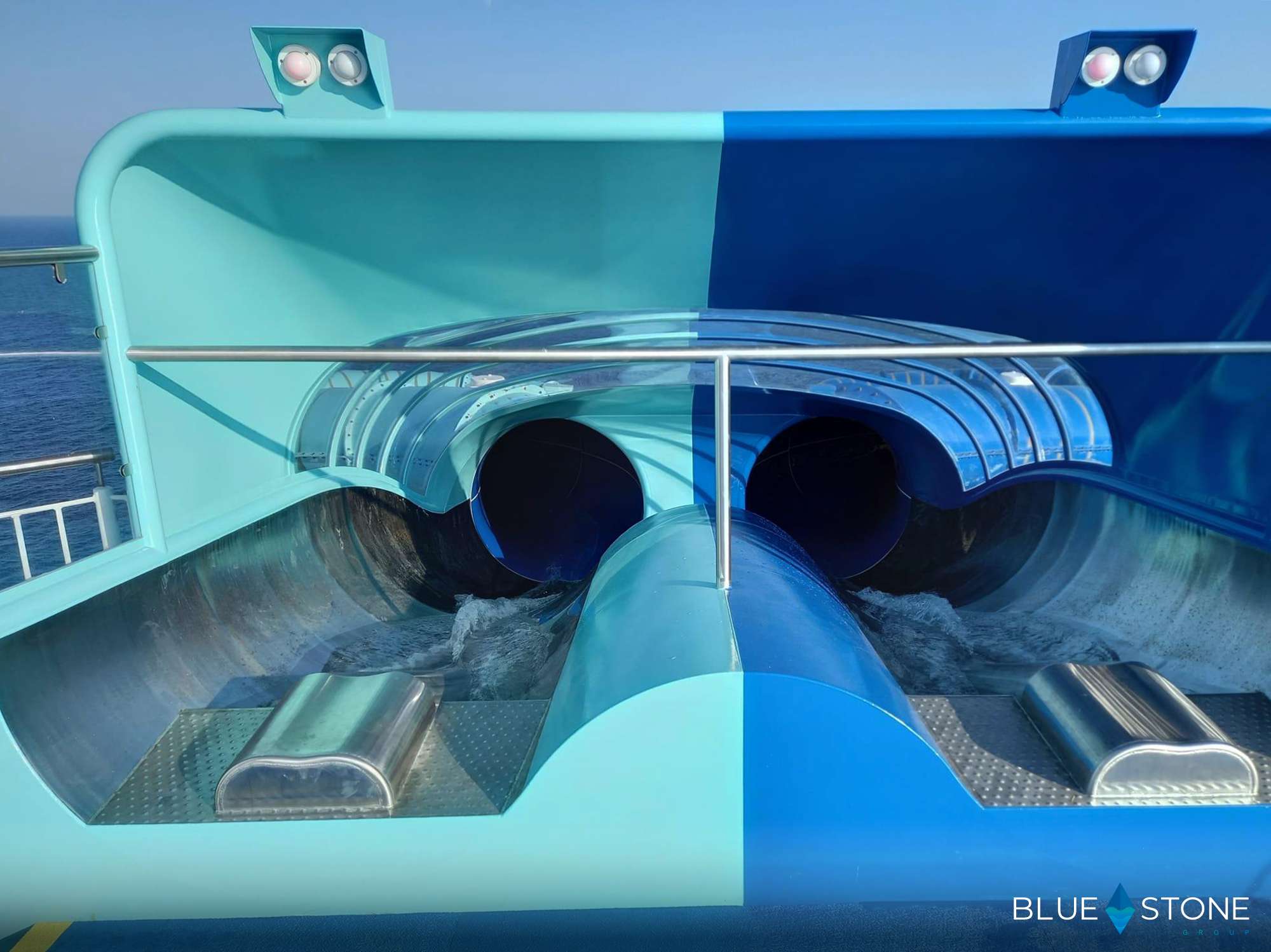 Waterslide installation on board cruise vessels - BlueStone Group
